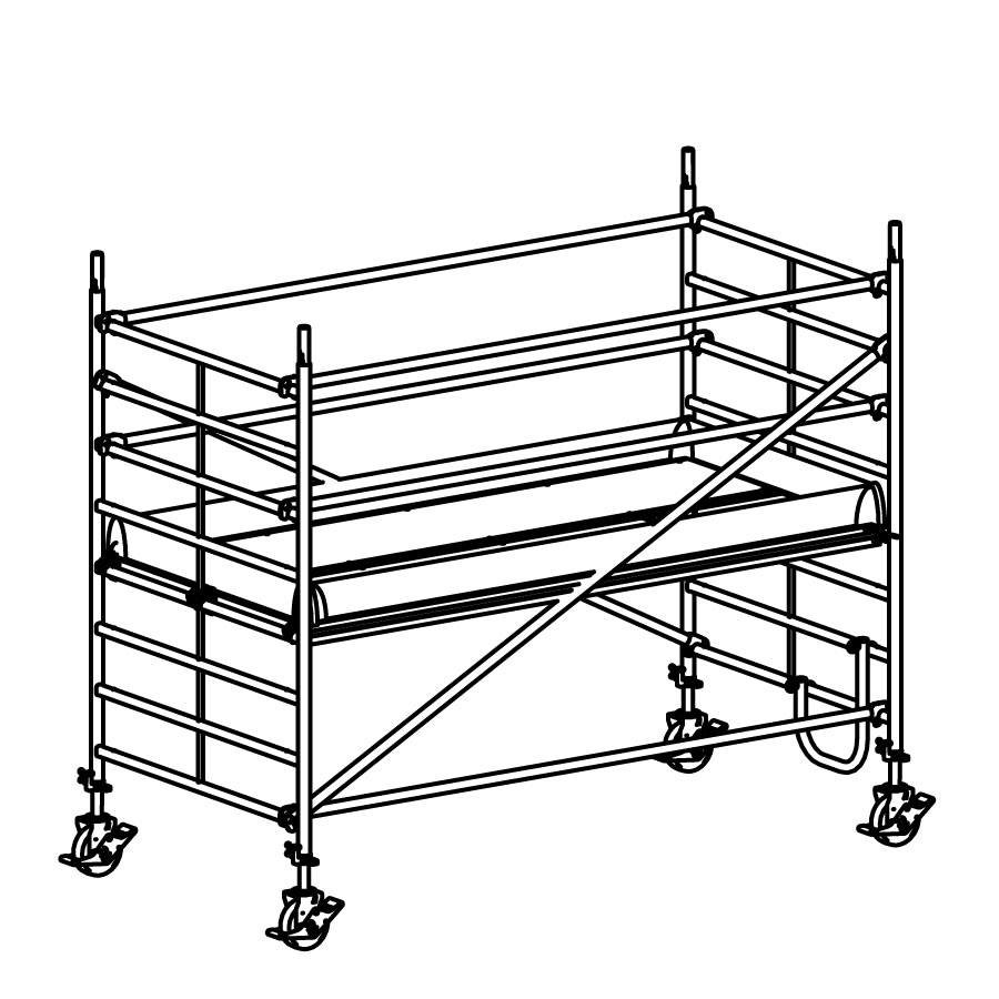 Andamio móvil modular con 1 plataforma