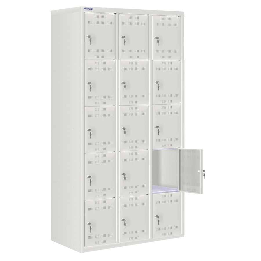 Consigna metálica con 15 puertas